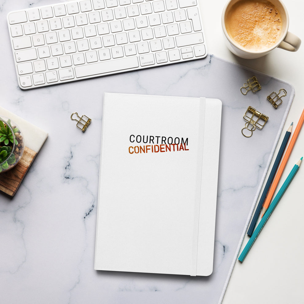 White Hardcover Bound CC Notebook – Courtroom Confidential